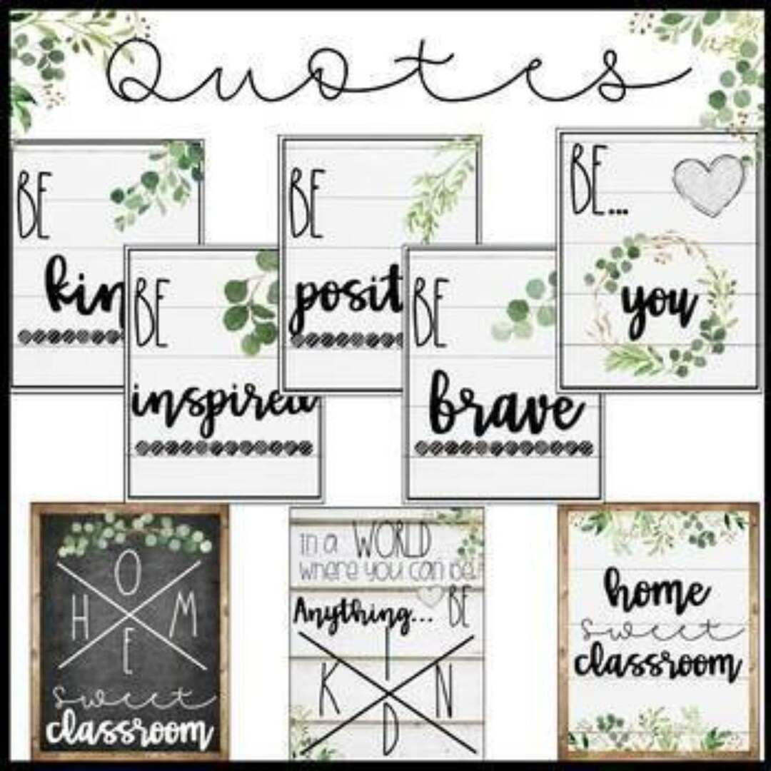 Modern Farmhouse Classroom Quote Posters | Classroom Quotes | Farmhouse ...