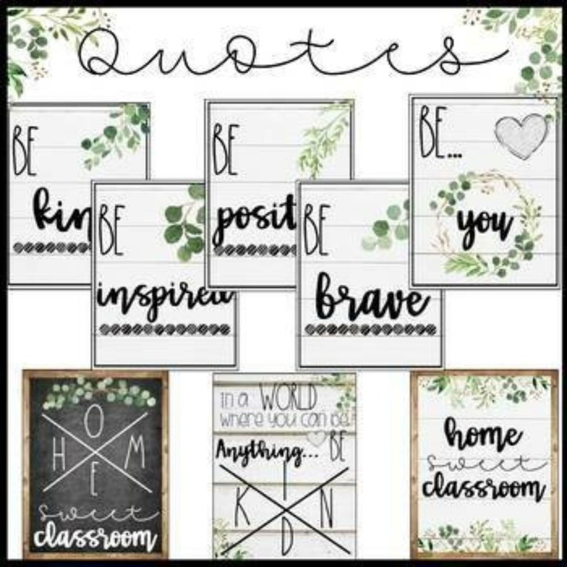 Modern Farmhouse Classroom Quote Posters Classroom Quotes - Etsy