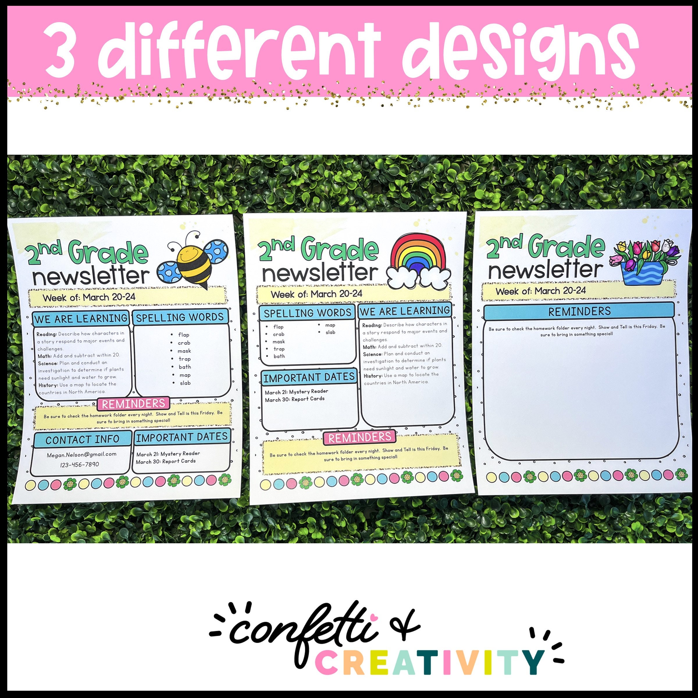 Editable Spring Classroom Newsletter Template (digital Download) - Etsy