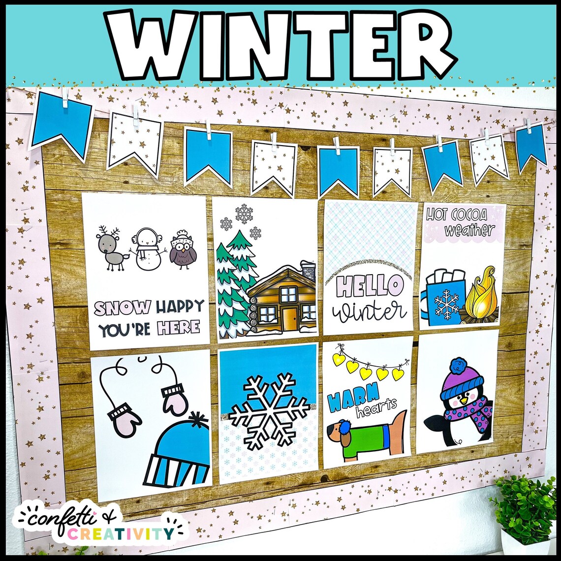 Winter Bulletin Board Posters: January Holiday Classroom Decor (digital ...