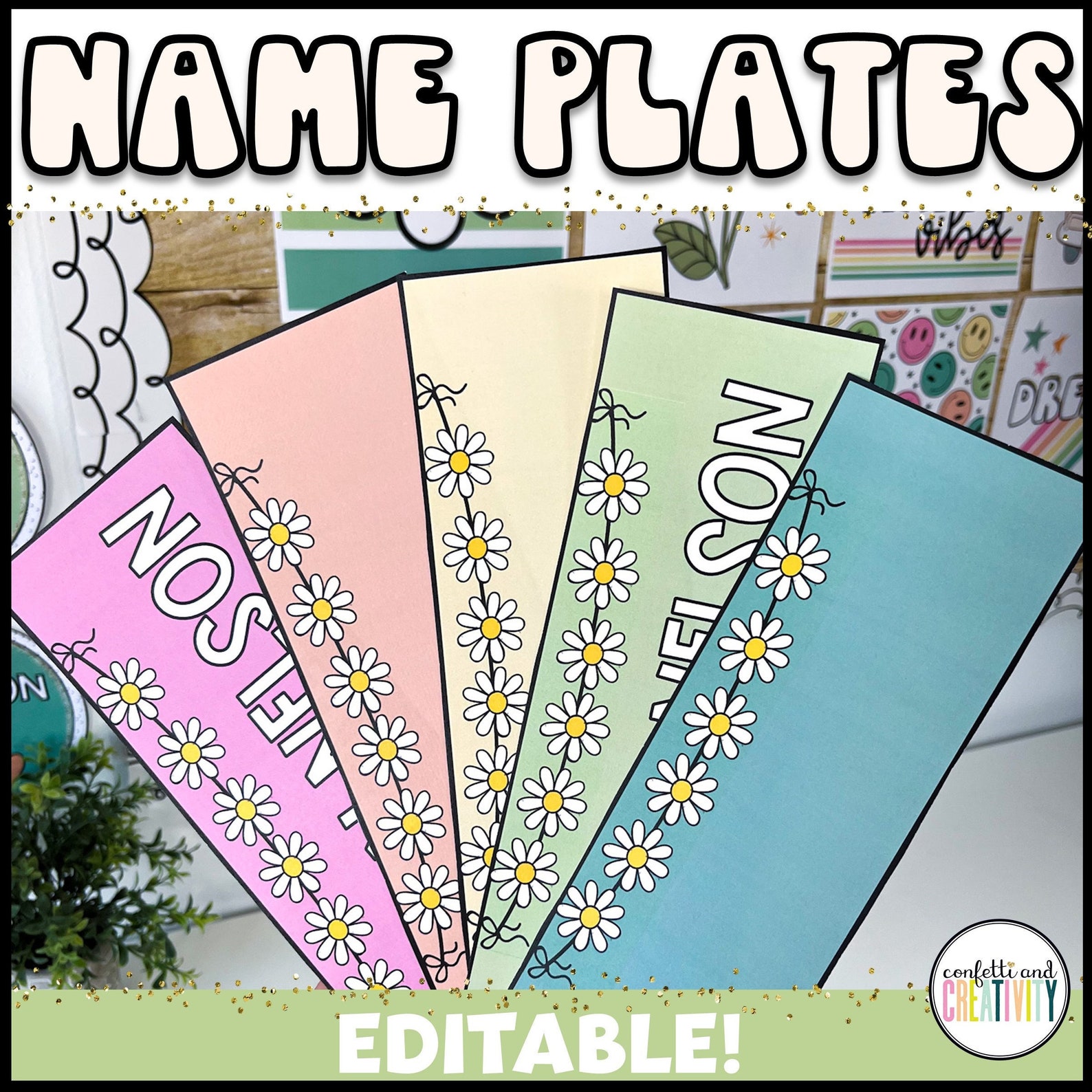 Retro Student Desk Plates Student Name Tags Desk Name Plates for ...