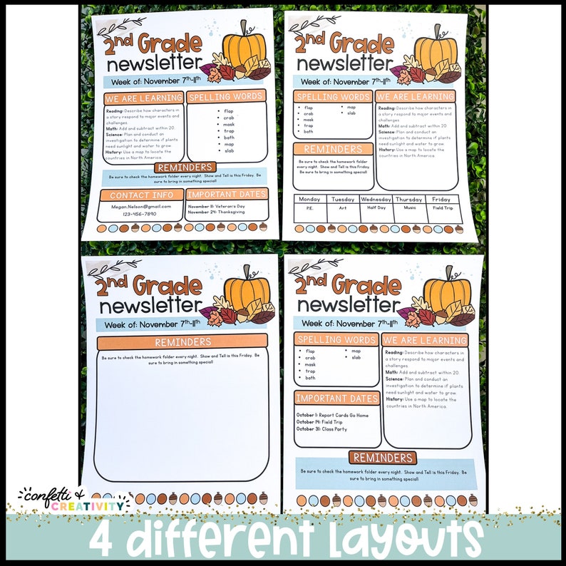 Editable Thanksgiving Classroom Newsletter Template (digital Download ...