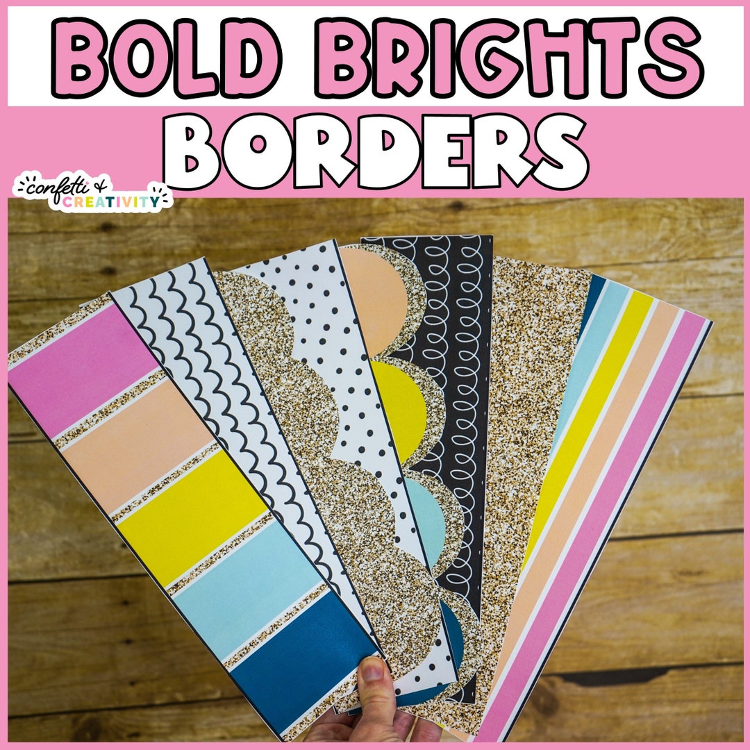 Colorful Classroom Bulletin Board Borders: Printable Decor (digital ...