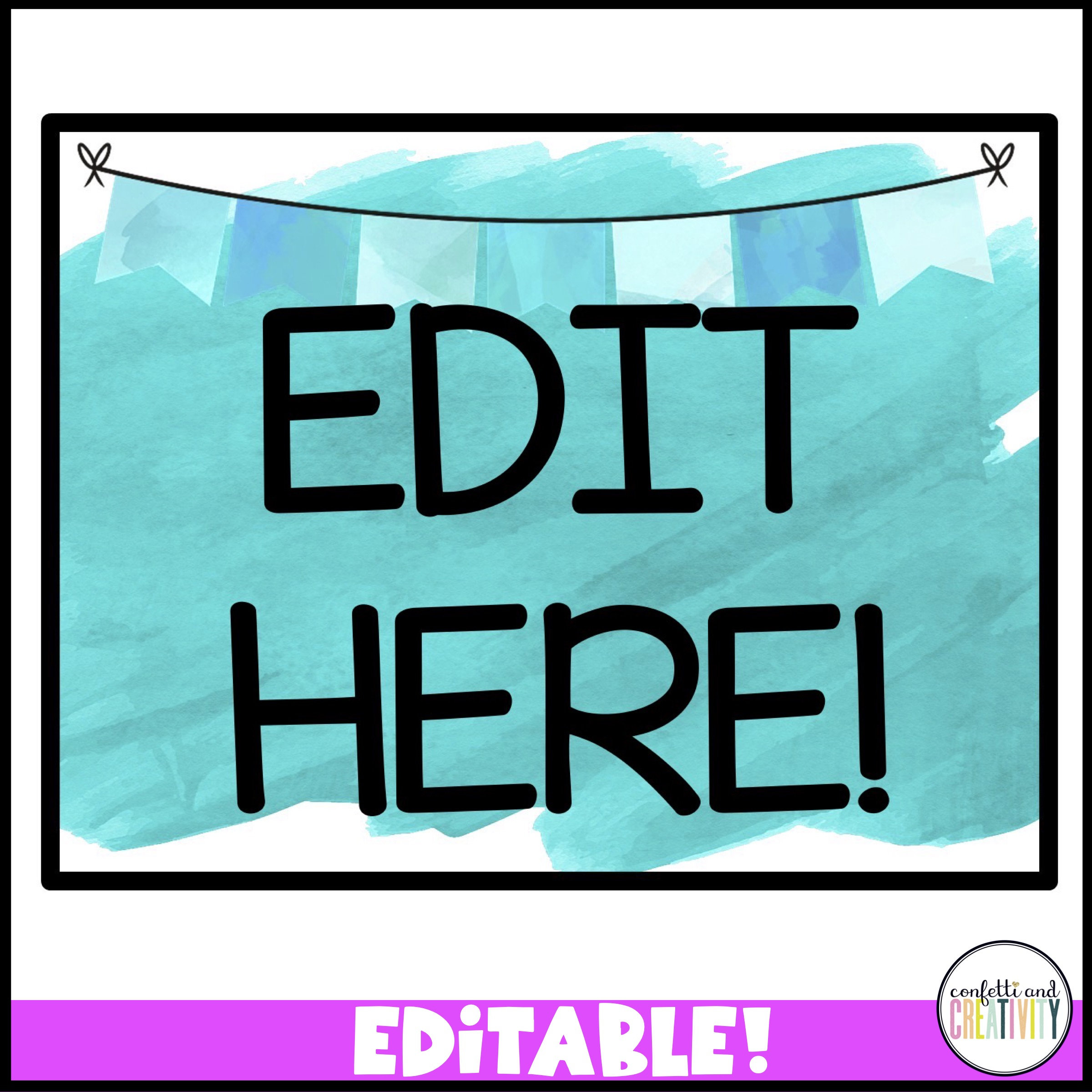 Editable Classroom Labels: Printable Colorful Decor (digital Download ...