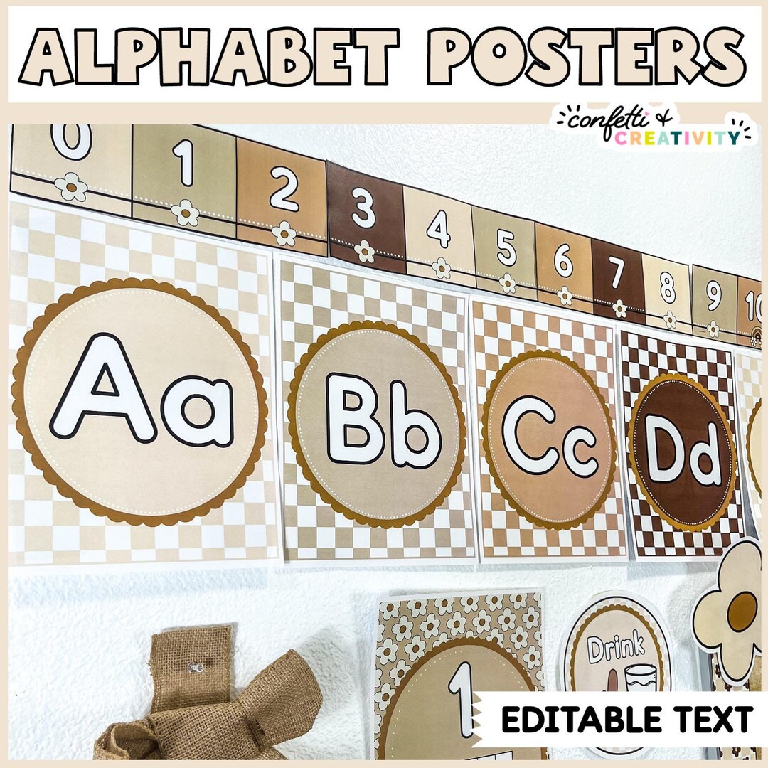 Alphabet Posters for the Classroom | Neutral Classroom Decor ...