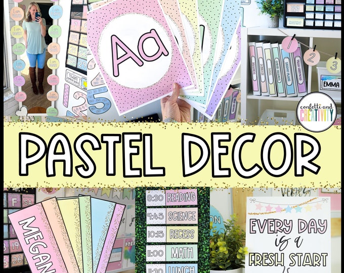 Pastel Dreams Decor Bundle | Editable | Theme | Rainbow Cloud ...
