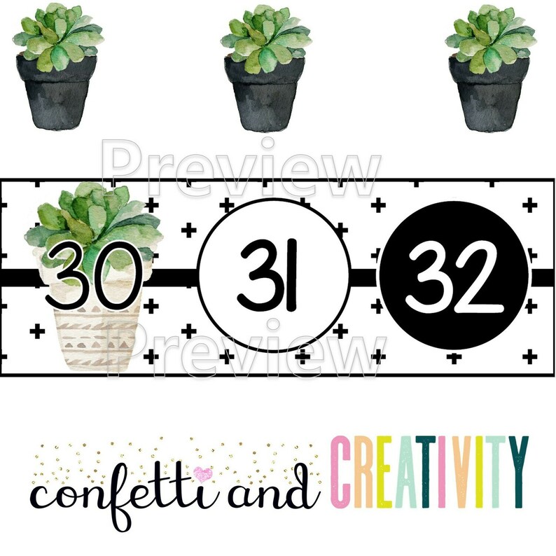 Plant Classroom Number Line Plant Classroom Decor Number - Etsy