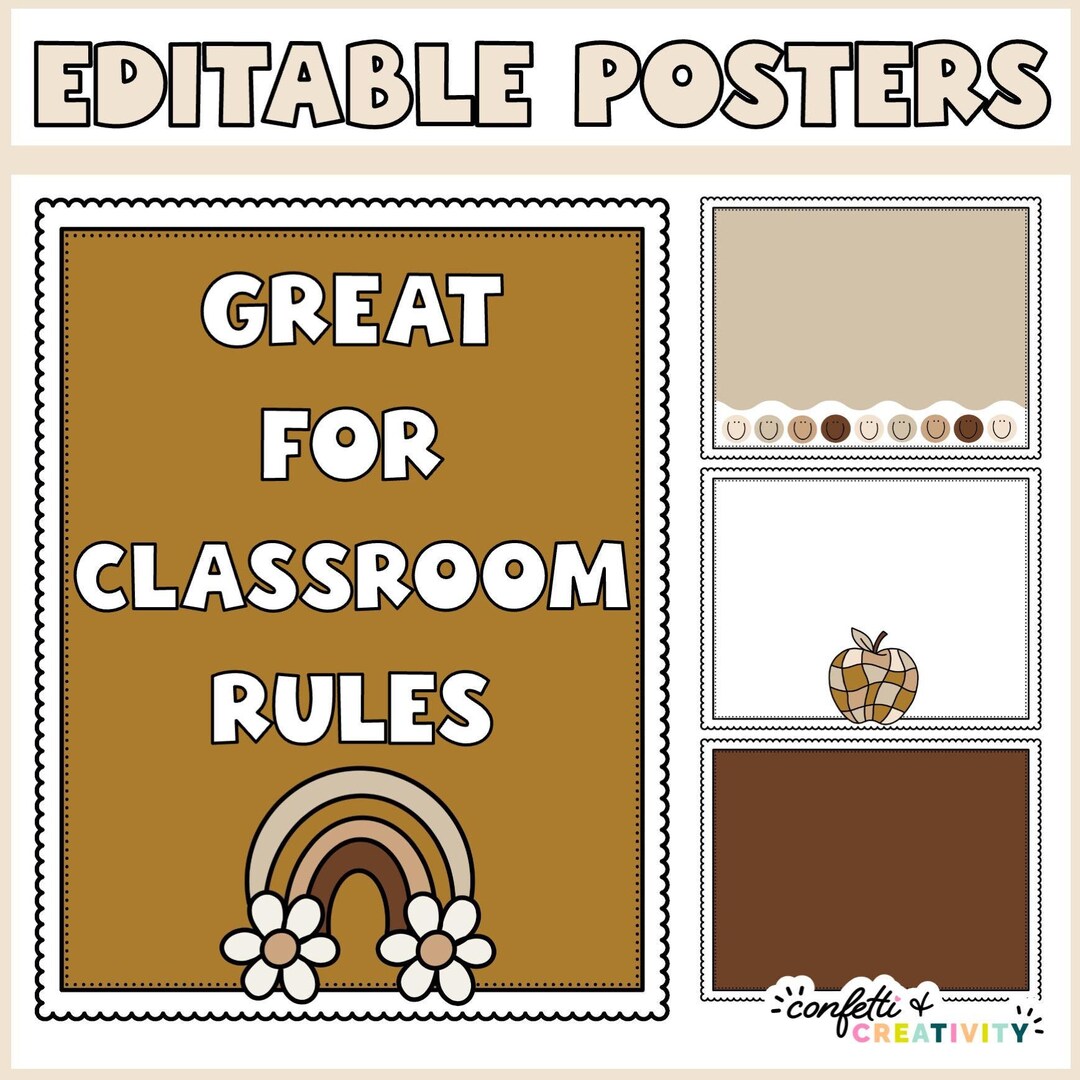 Editable Classroom Posters | Neutral Classroom Decor | Elementary ...