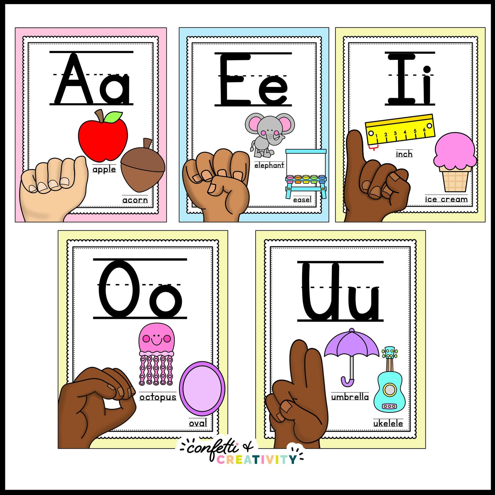Pastel ASL Alphabet Posters: Sign Language Classroom Decor (digital ...