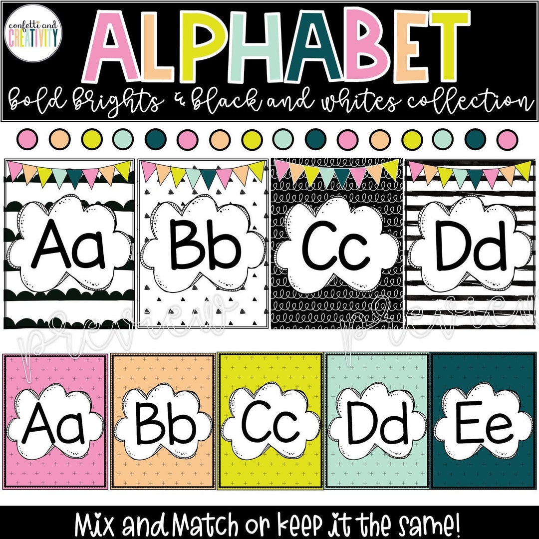 Bold Brights Alphabet Posters: Colorful Classroom Decor (digital ...