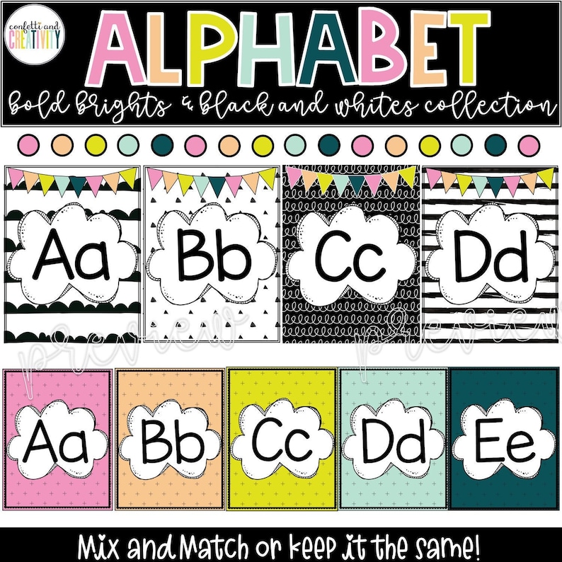 Bold Brights Alphabet Posters: Colorful Classroom Decor (digital ...