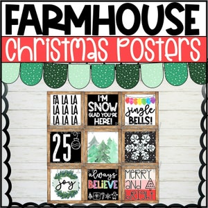 FARMHOUSE Classroom Holiday Posters Bundle | Classroom Decor Bundle ...