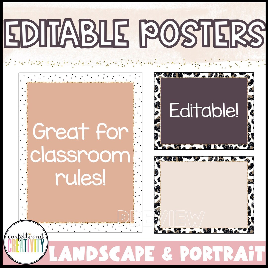 Editable Classroom Posters | Boho Neutral Classroom Decor | Elementary ...