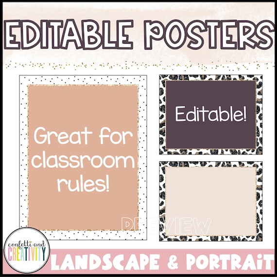 Editable Classroom Posters Boho Neutral Classroom Decor - Etsy