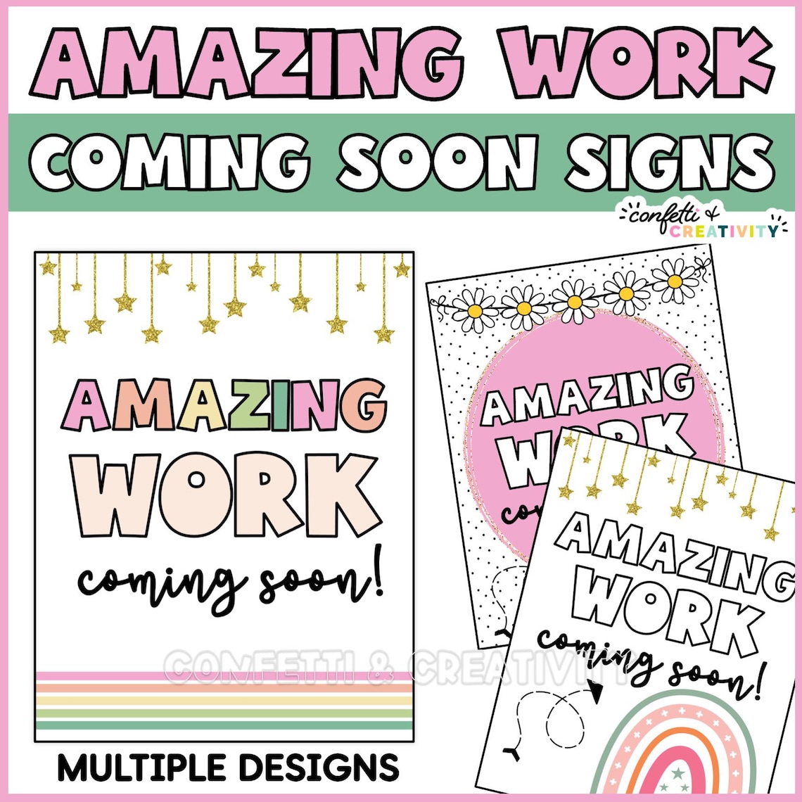 Amazing Work Coming Soon Poster | Classroom Bulletin Board Decor ...