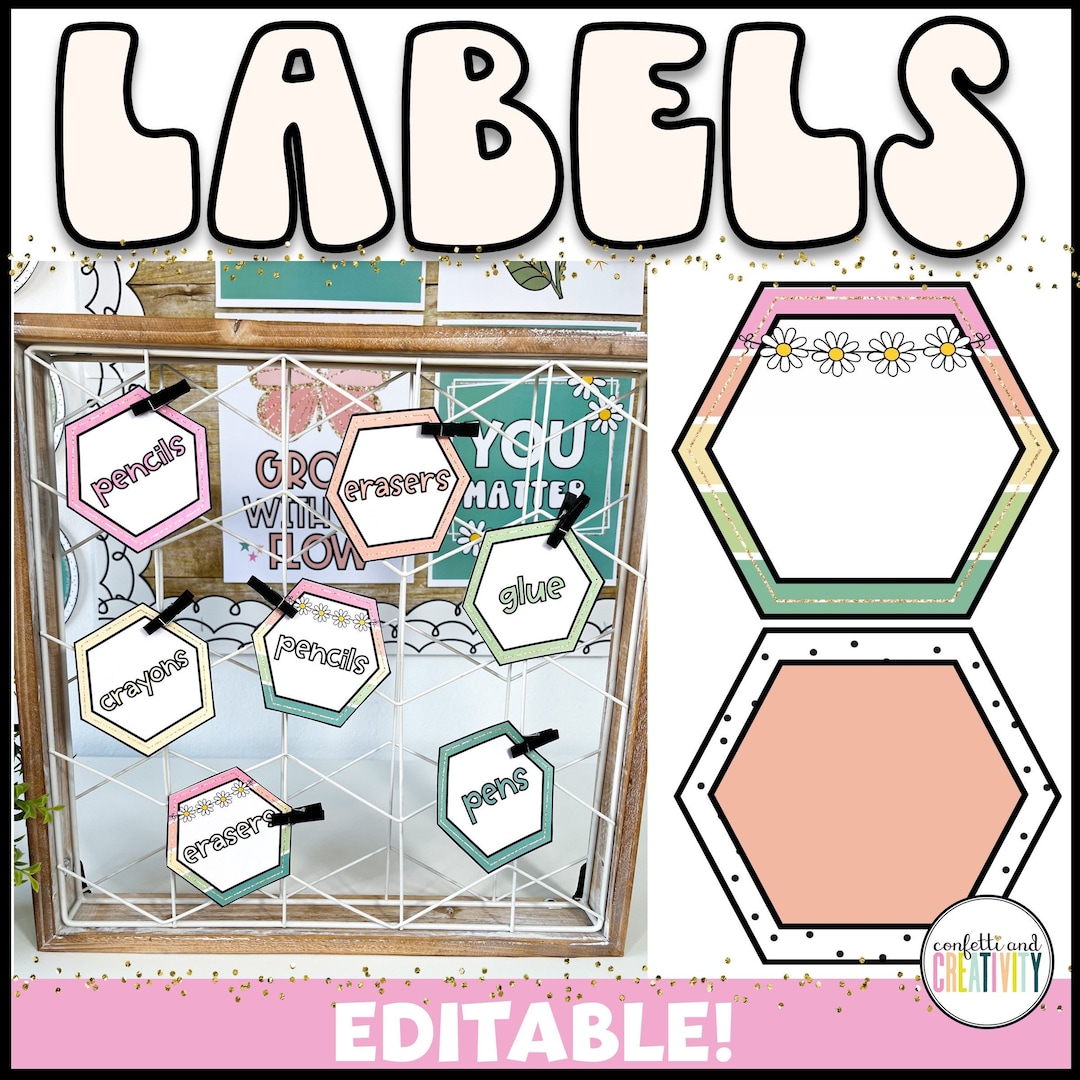 Editable Classroom Labels | Retro Classroom Labels | Colorful Classroom ...