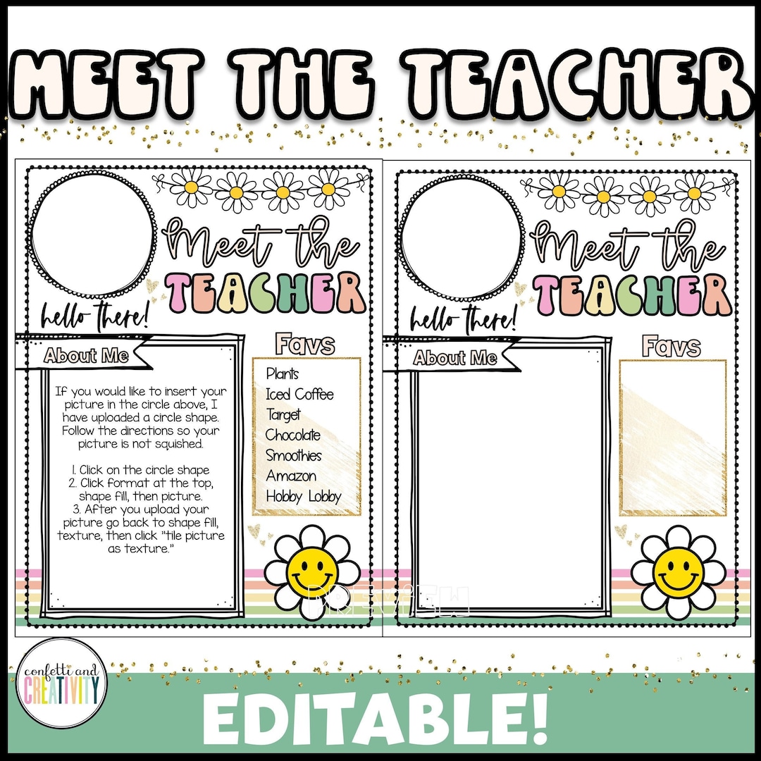 Retro Meet the Teacher Template: Editable Classroom Letter (digital ...