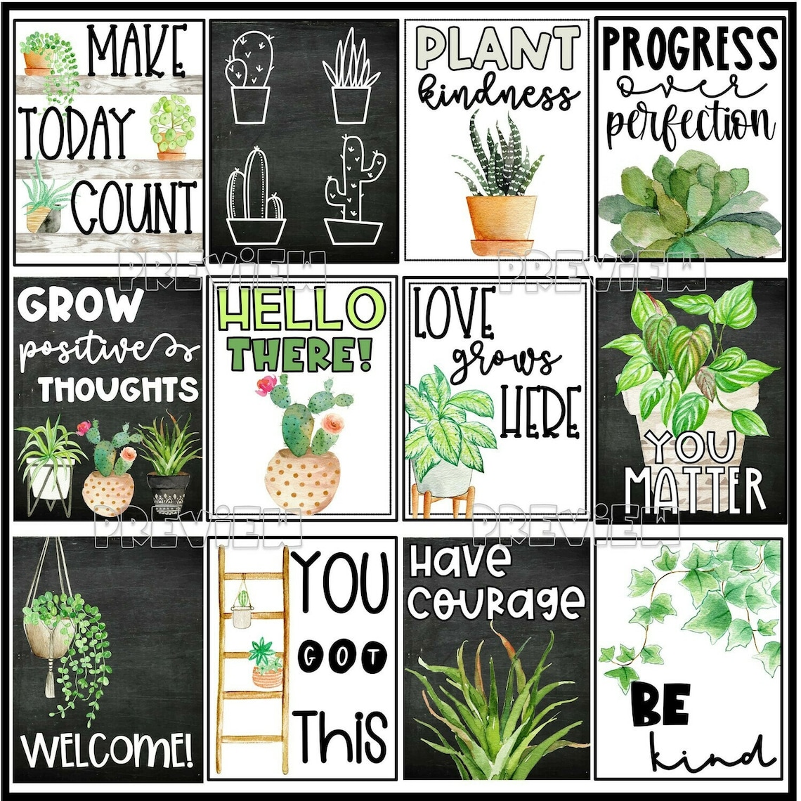 Plant Classroom Quote Posters: Growth Mindset Decor (digital Download ...