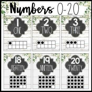 Modern Farmhouse Number Posters 0-20: Ten Frames (digital Download) - Etsy