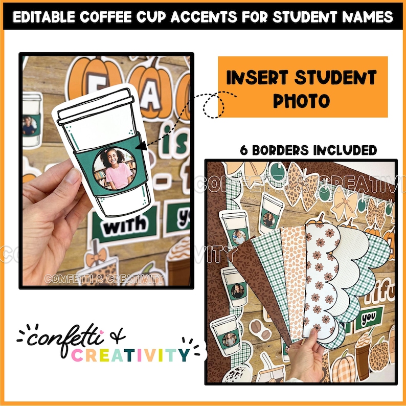 Fall Coffee Bulletin Board Kit: Coffee Classroom Decor (digital ...