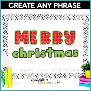 Christmas Bulletin Board Letters: December Classroom Decor (digital ...