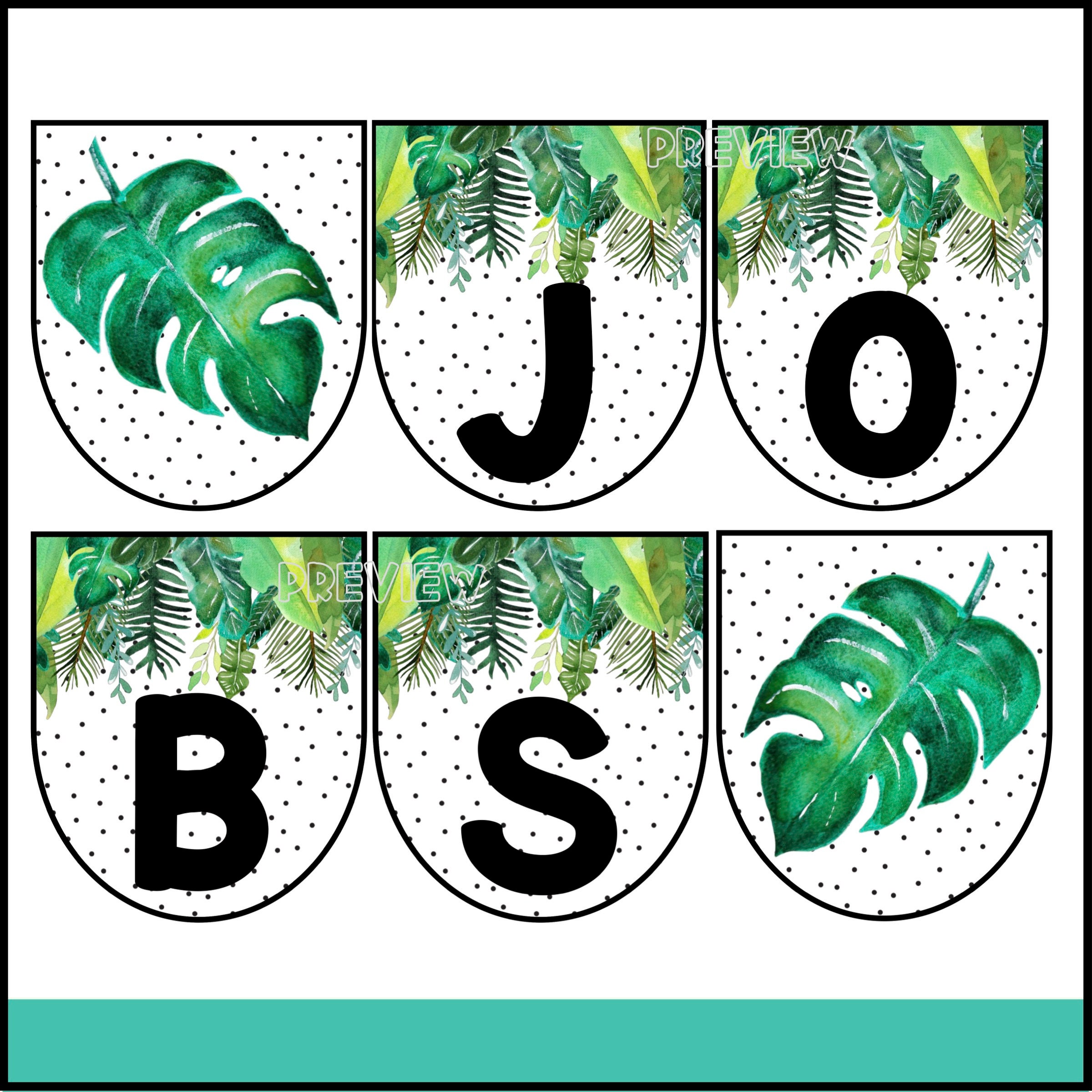 Tropical Classroom Jobs Display: Editable Jobs Chart (digital Download ...