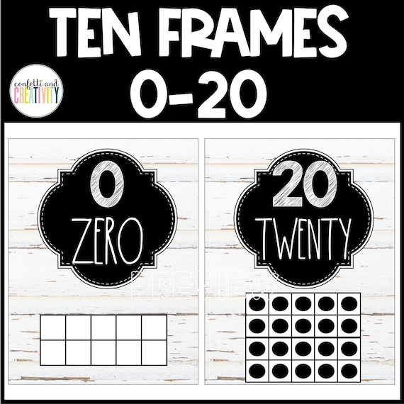 Classroom Number Posters With Ten Frames 0-20 Farmhouse - Etsy
