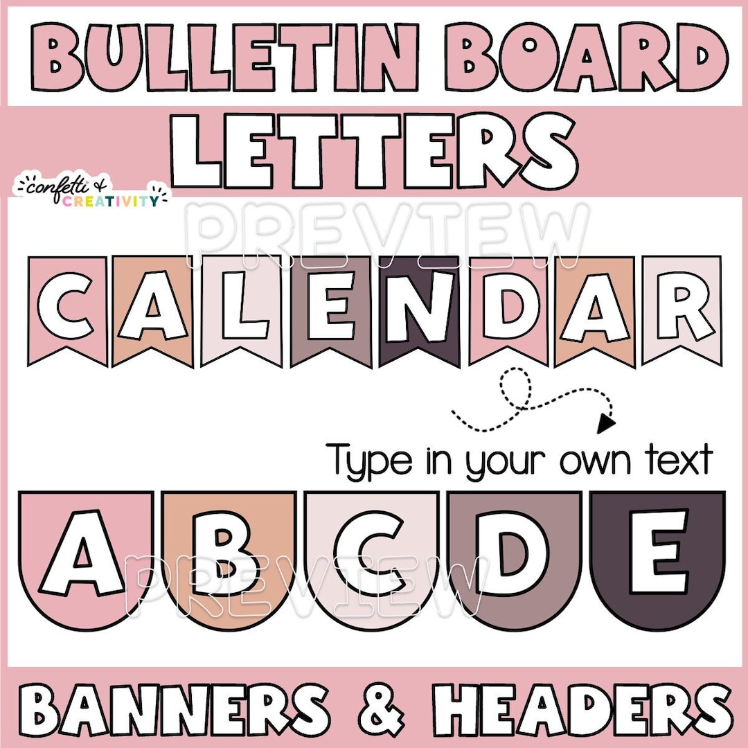 Bulletin Board Letters | Boho Bulletin Board Letters | Editable ...