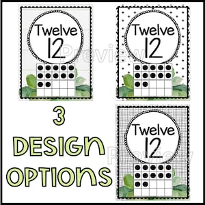Classroom Number Posters With Ten Frames 0-20 | Plant Classroom Decor ...