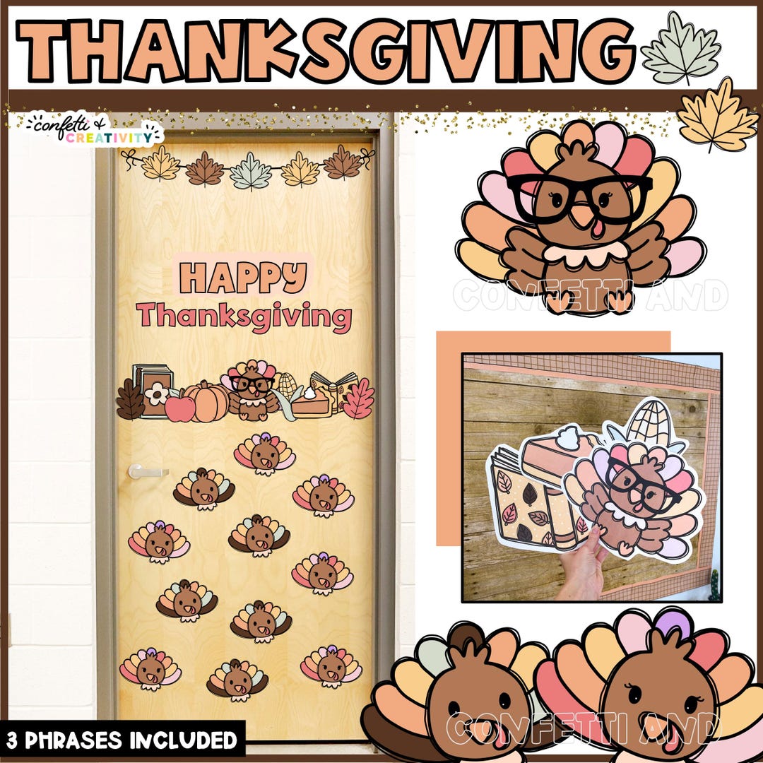 Thanksgiving Classroom Door Decor Kit | Thanksgiving Classroom Decor ...