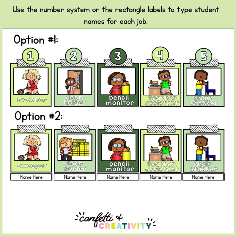Plant Classroom Job Chart: Editable Jobs Display Cards (digital ...
