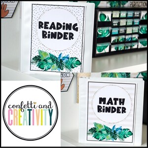Teacher Binder Covers and Spines Tropical Binder Covers Classroom Decor ...