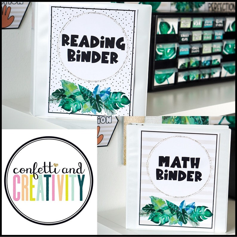 Teacher Binder Covers and Spines Tropical Binder Covers - Etsy