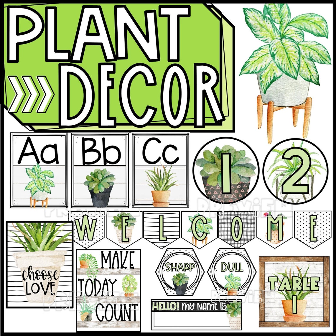 Plant Classroom Decor Bundle Plant Classroom Theme - Etsy UK