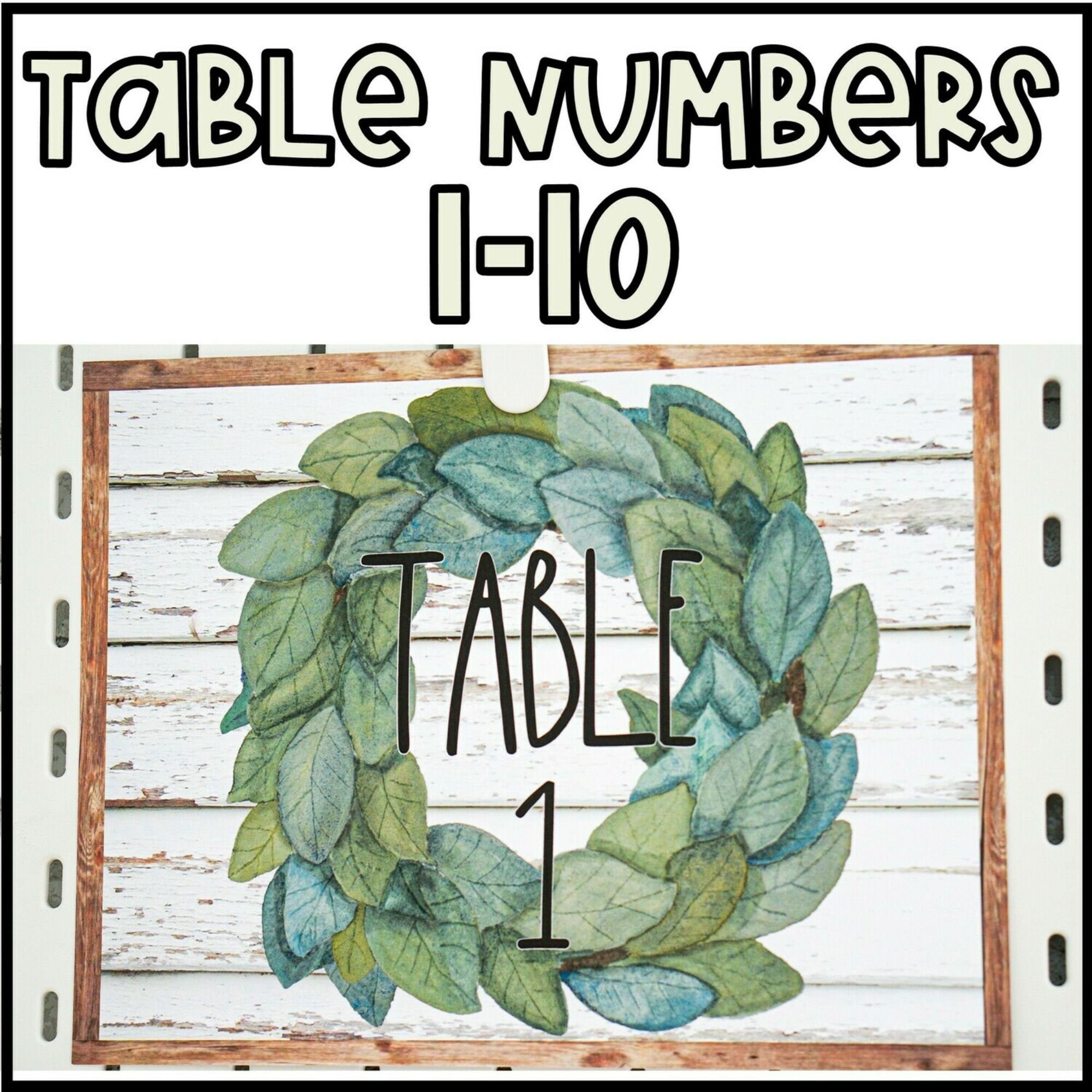 Farmhouse Classroom Table Numbers 1-10: Elementary Decor (digital ...