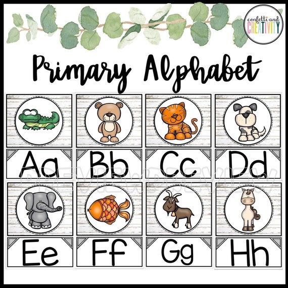 Modern Farmhouse Classroom Alphabet Posters Alphabet Display - Etsy