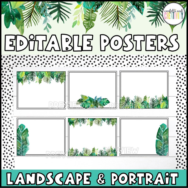 Editable Classroom Posters Tropical Classroom Decor - Etsy