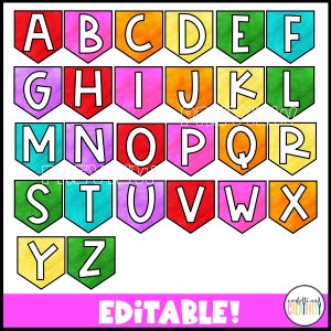 Alphabet Banner for the Classroom | Watercolor Classroom Decor | ABC ...