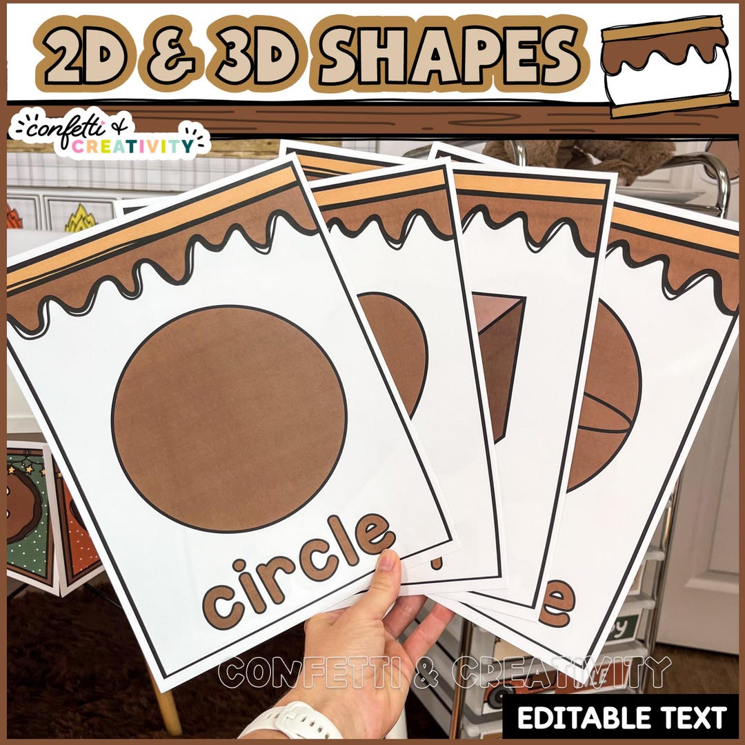 Camping Theme Shape Posters: Classroom Decor Printables (digital ...