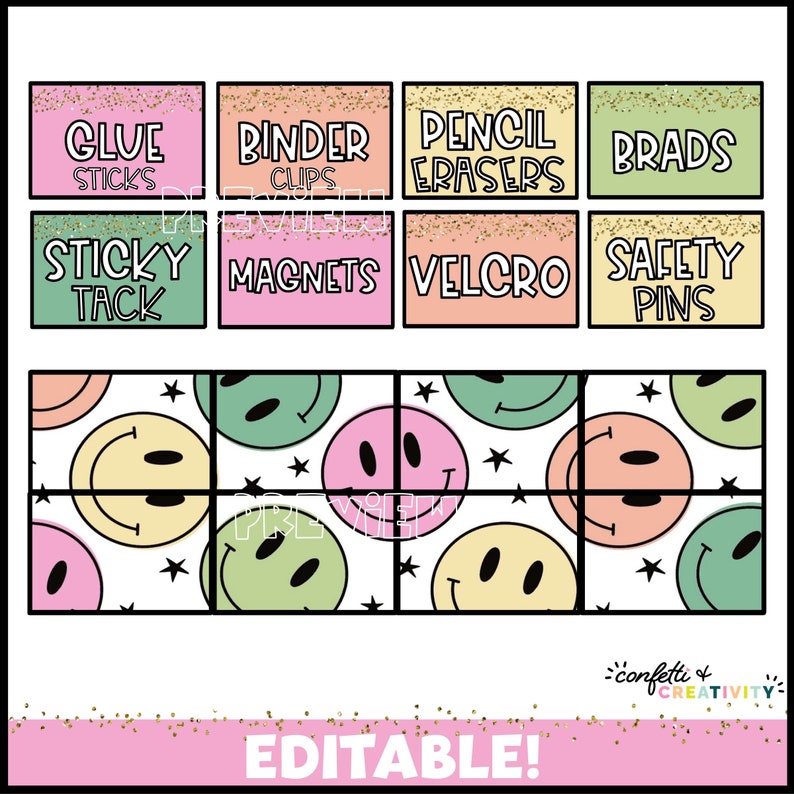 Retro Teacher Toolbox Editable Labels Retro Classroom Decor - Etsy