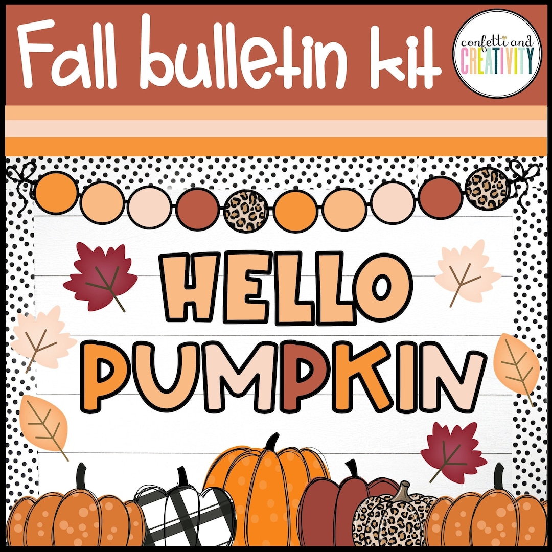 Fall Classroom Bulletin Board Kit: Hello Pumpkin Decor (digital ...