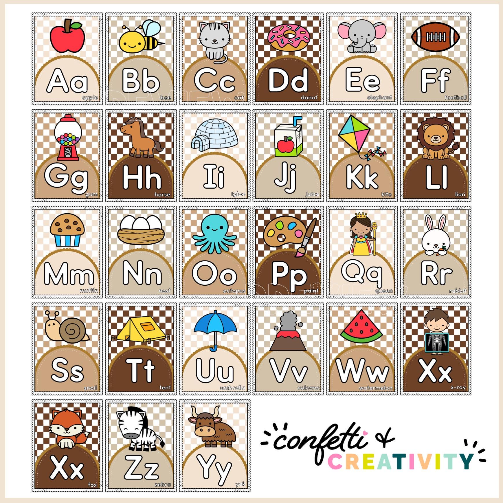 Neutral Picture Alphabet Posters: Elementary Classroom Decor (digital ...