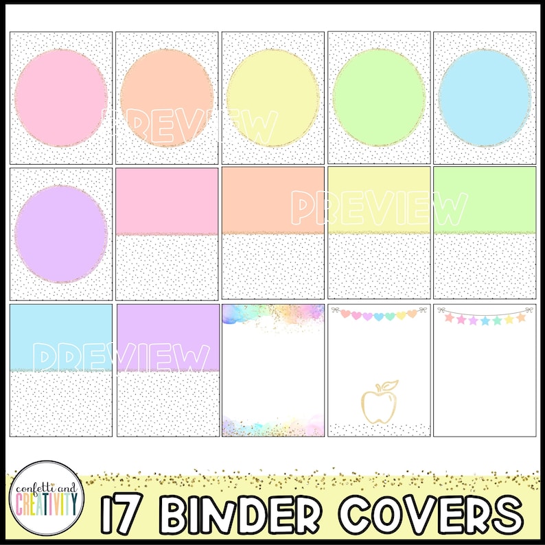 Teacher Binder Covers and Spines Pastel Binder Covers - Etsy