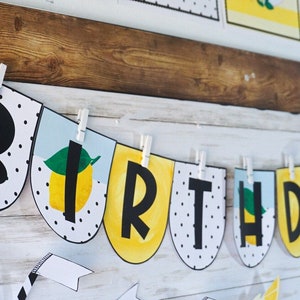 Lemon Classroom Birthday Display | Classroom Birthday Board | Birthday ...