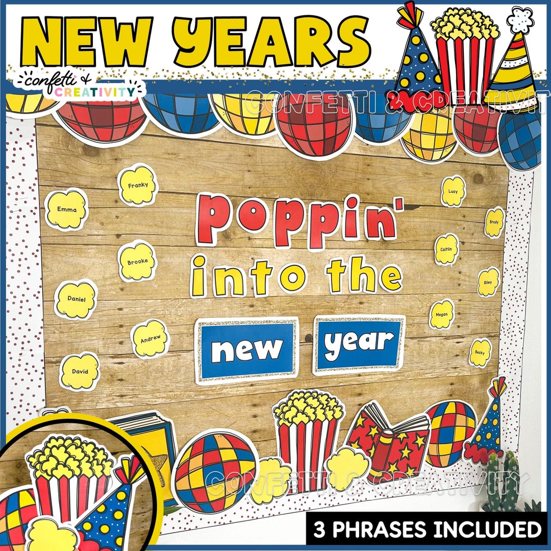 New Year's Bulletin Board Kit: January Classroom Decor (digital ...
