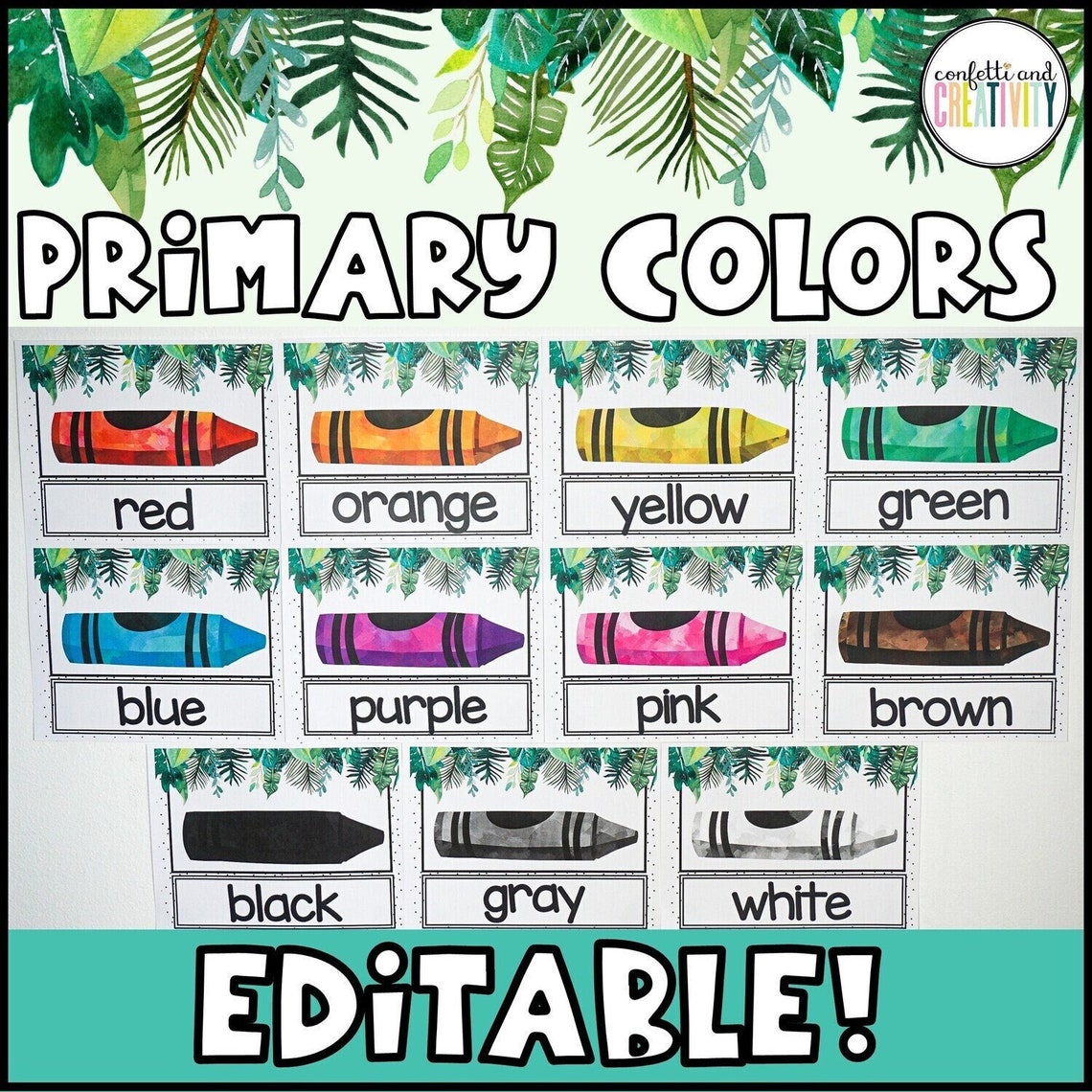 Tropical Color Posters for the Classroom Primary Classroom - Etsy