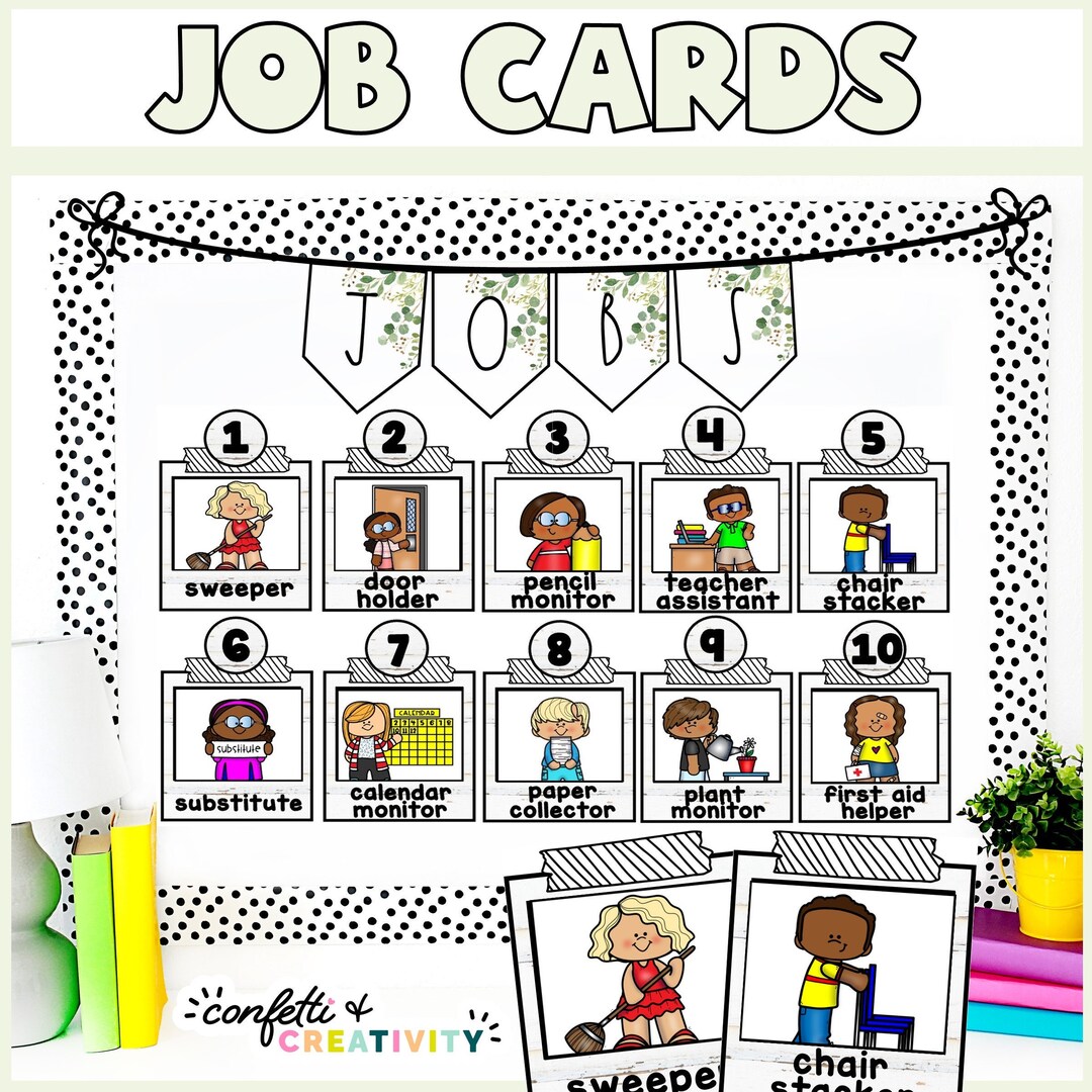 Farmhouse Classroom Jobs Display | Editable Classroom Jobs | Classroom ...