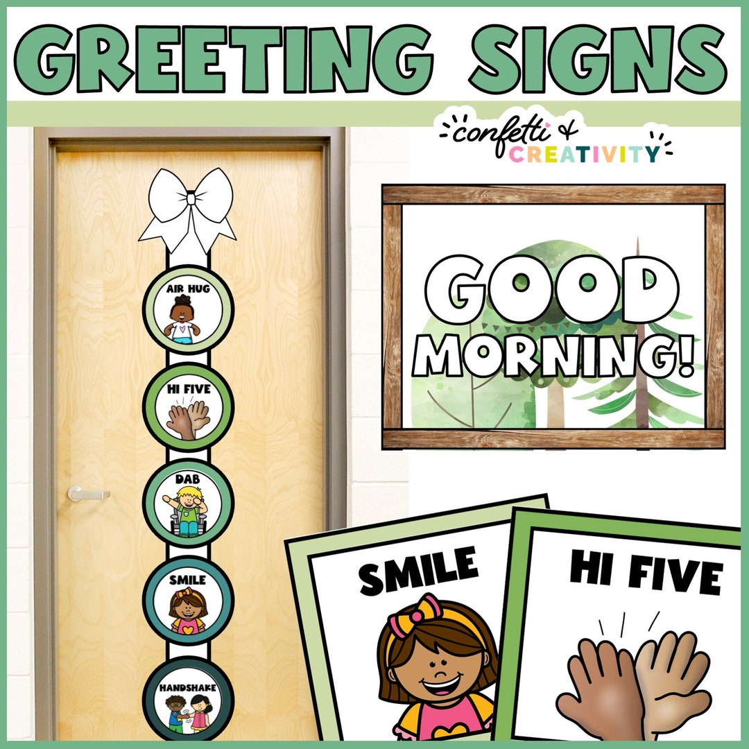 Nature Classroom Greeting Signs: Elementary Student Choices (digital ...