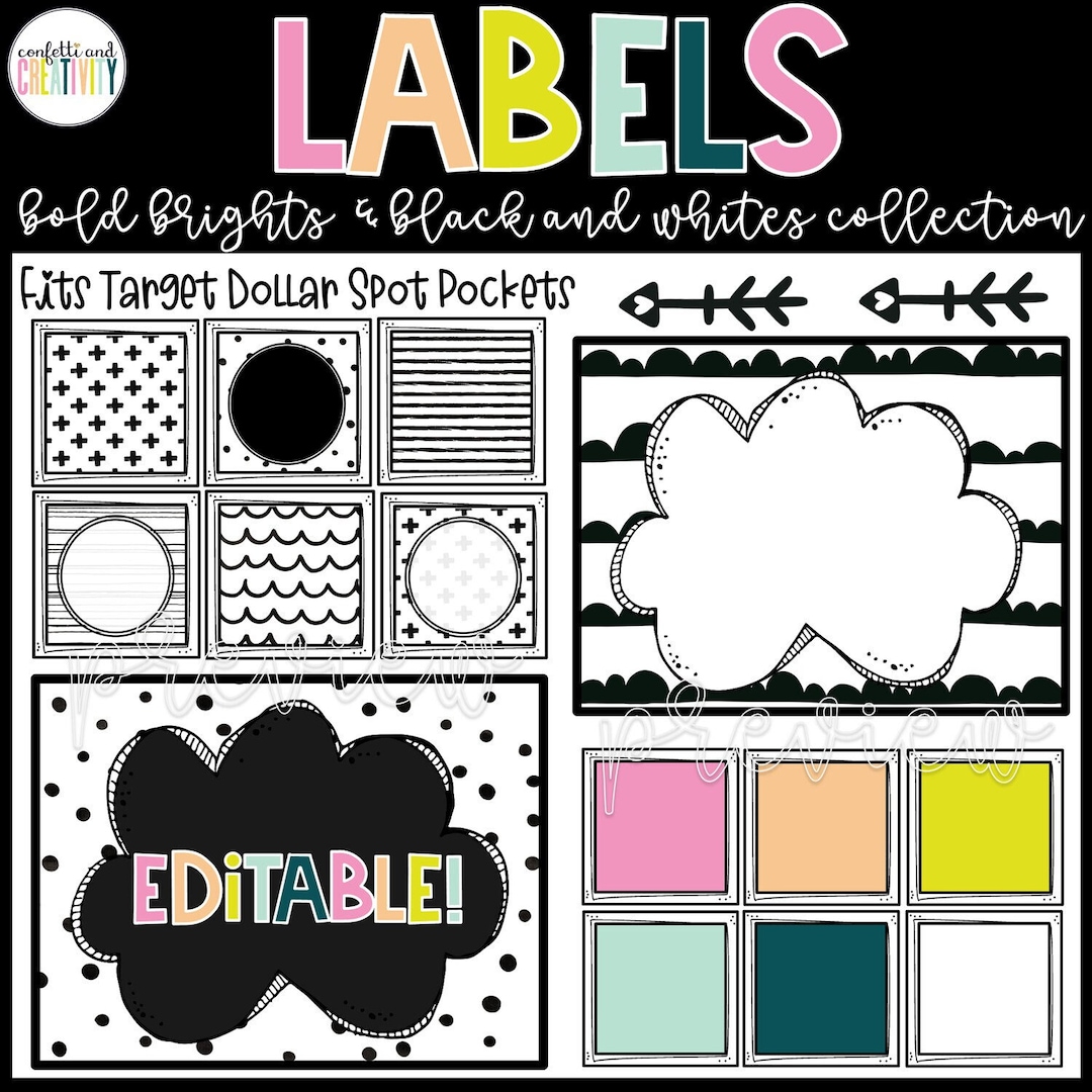 Editable Classroom Labels | Bold Brights Classroom Labels | Bright ...