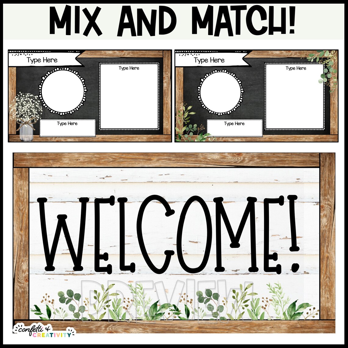Farmhouse Classroom Slides: Powerpoint & Google Templates (digital ...